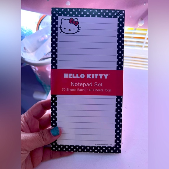 Hello Kitty | Office | Hello Kitty Notepad Set With Black And White ...